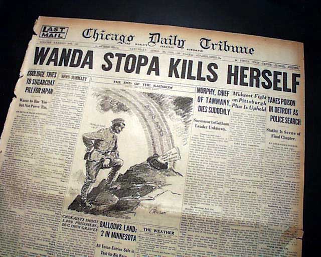 1924 Wanda Stopa suicide death.... Polish murderer... - RareNewspapers.com