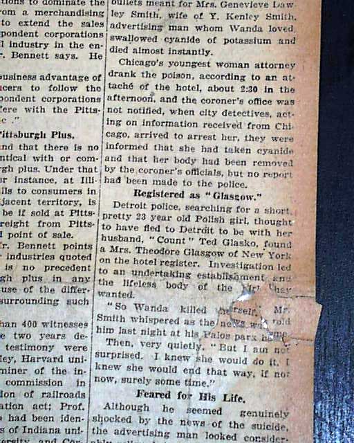 1924 Wanda Stopa suicide death.... Polish murderer... - RareNewspapers.com