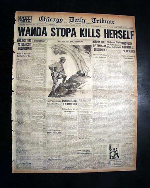 1924 Wanda Stopa suicide death.... Polish murderer... - RareNewspapers.com
