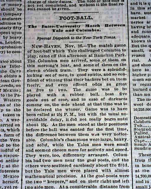 Early college football... Yale and Columbia... - RareNewspapers.com