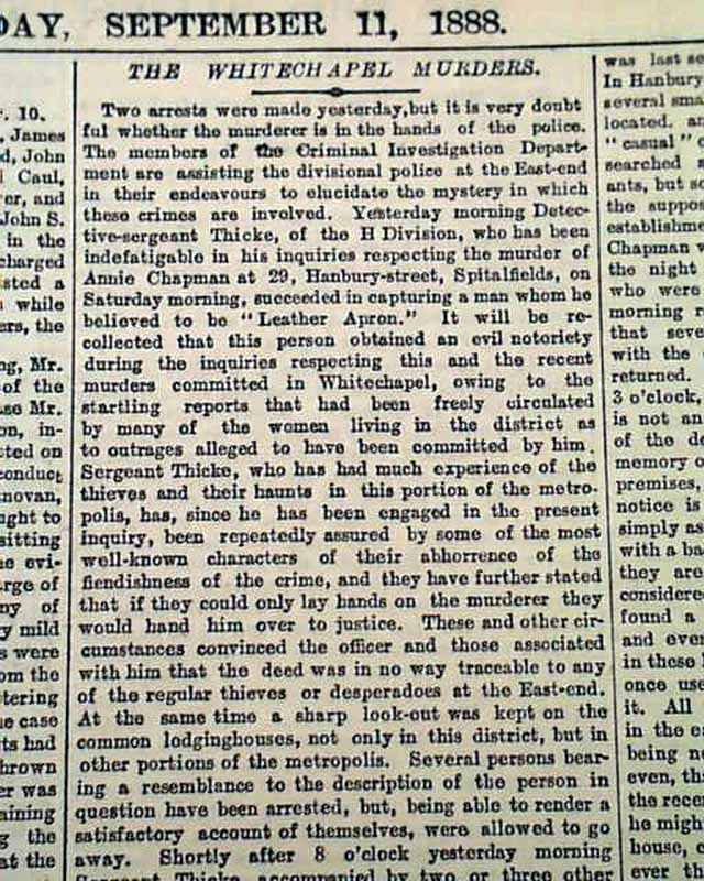 Jack the Ripper, in a London newspaper... - RareNewspapers.com