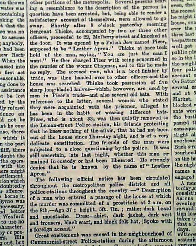 Jack the Ripper, in a London newspaper... - RareNewspapers.com