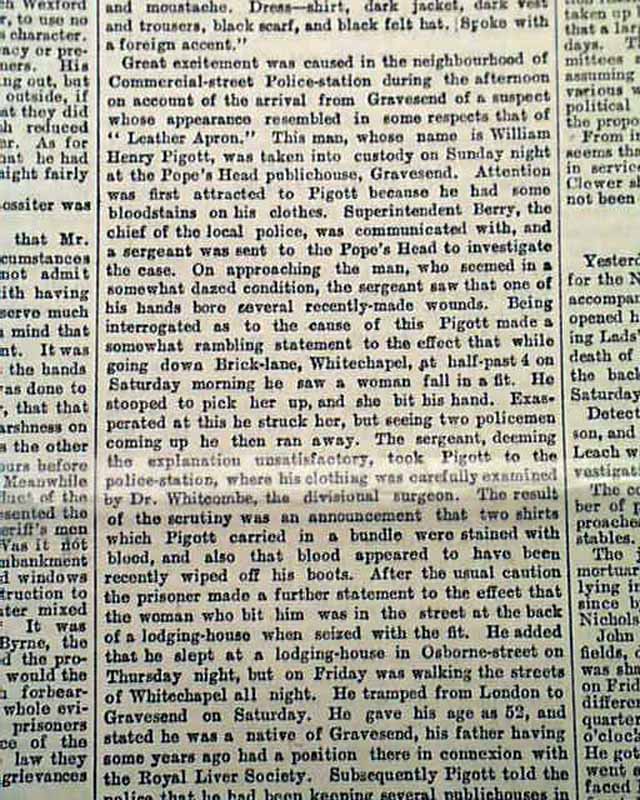 Jack the Ripper, in a London newspaper... - RareNewspapers.com