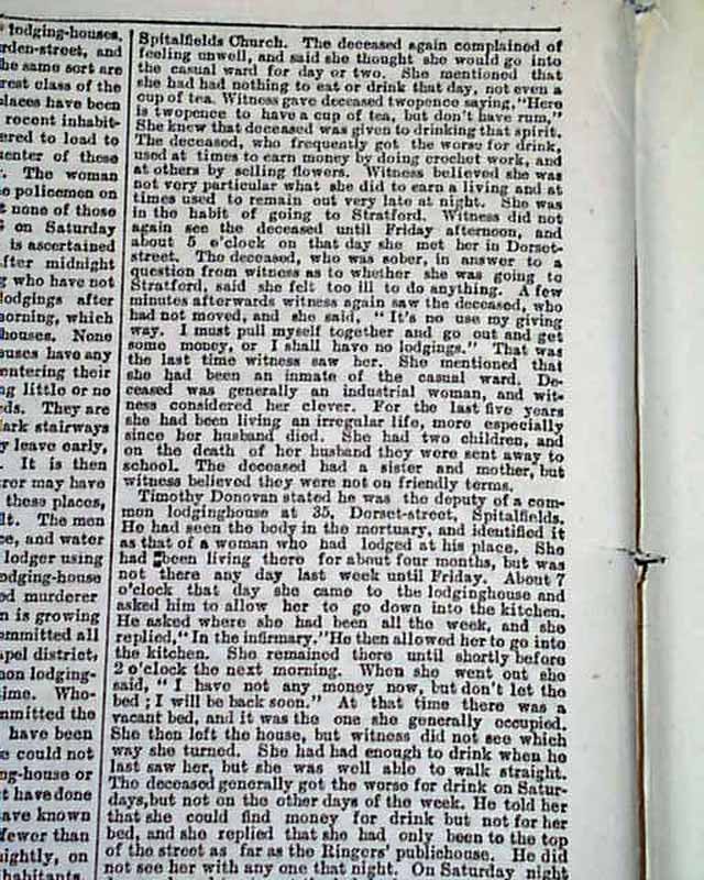 Jack the Ripper, in a London newspaper... - RareNewspapers.com