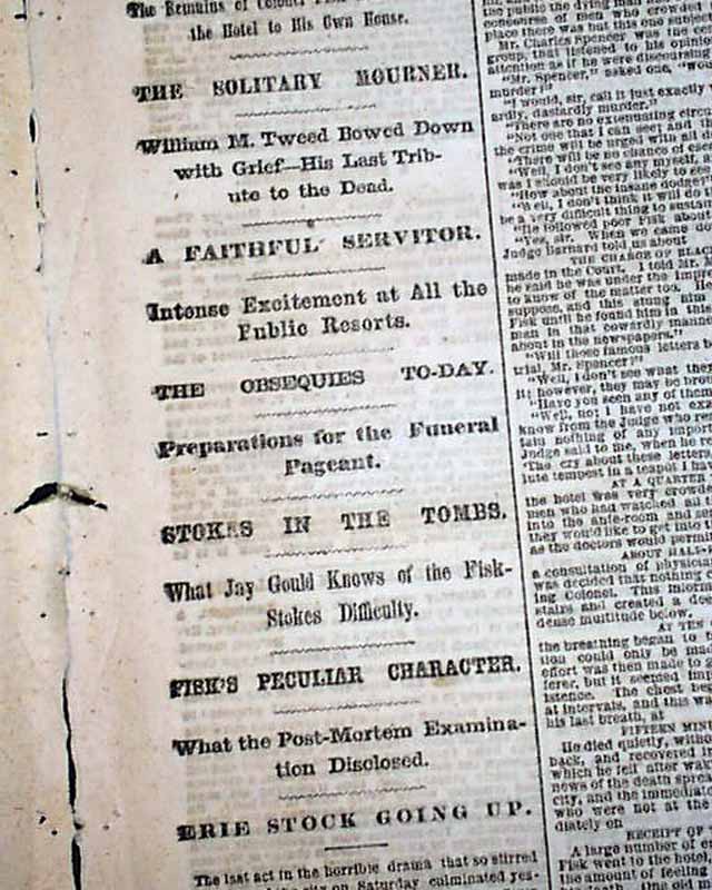 James Fisk Jr. assassination death... - RareNewspapers.com