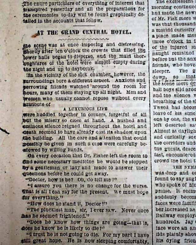 James Fisk Jr. assassination death... - RareNewspapers.com