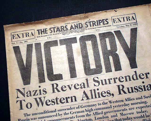 Germany surrenders... - RareNewspapers.com