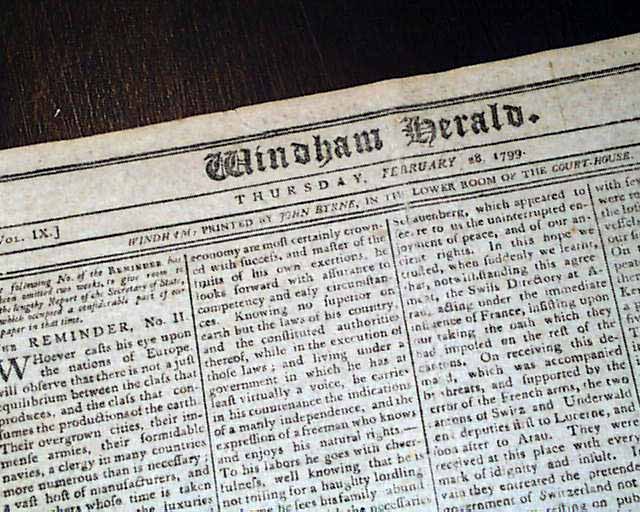 1799 President John Adams.... - RareNewspapers.com