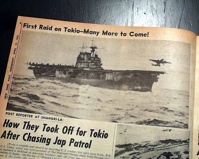 1942 Doolittle raid of Japan.... official report... - RareNewspapers.com