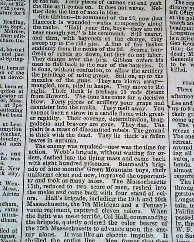 Reporting the final day of the Battle of Gettysburg... Victory at ...