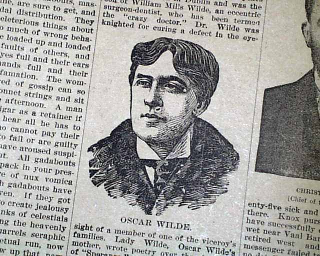 Oscar Wilde death in 1900... - RareNewspapers.com