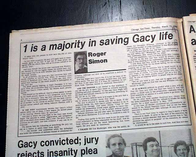 John Wayne Gacy convicted... serial killer... - RareNewspapers.com