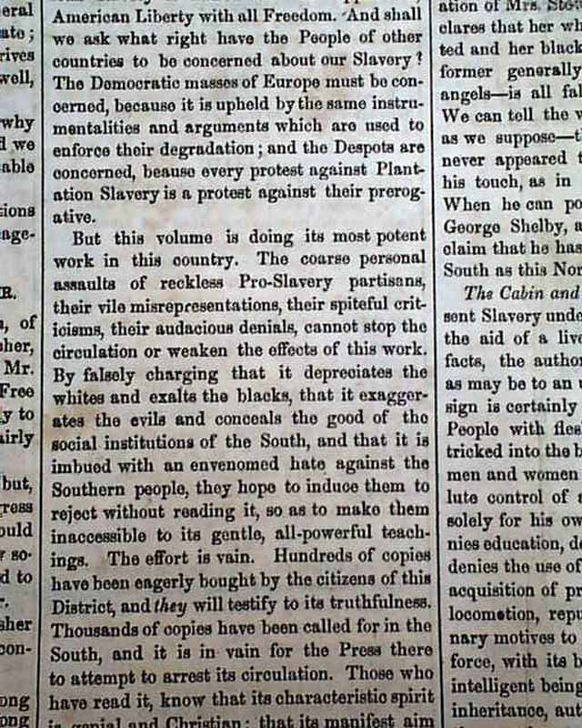 Uncle Tom's Cabin and the National Era... - RareNewspapers.com