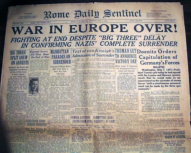Germany Surrenders... - RareNewspapers.com