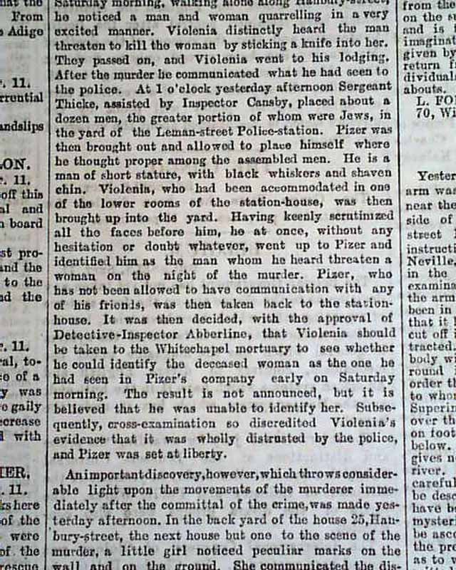 On Jack the Ripper, in a London newspaper... - RareNewspapers.com