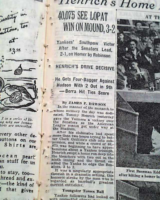 Babe Ruth memorial monument dedication... - RareNewspapers.com