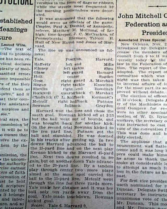 1902 Davenport, Iowa train robbery... Yale wins football title ...