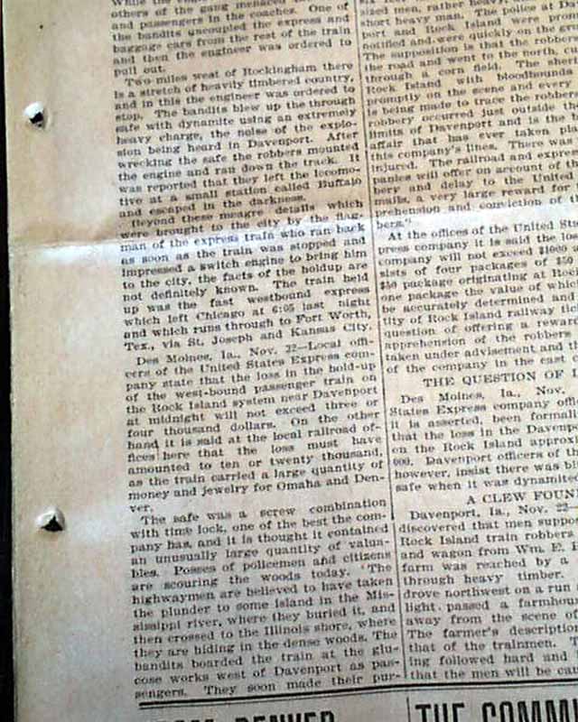 1902 Davenport, Iowa train robbery... Yale wins football title ...