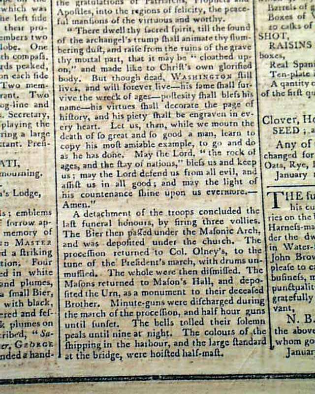 Death of President George Washington... - RareNewspapers.com
