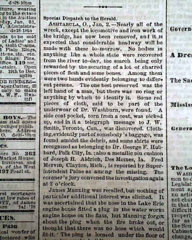 Ashtabula train disaster... - RareNewspapers.com
