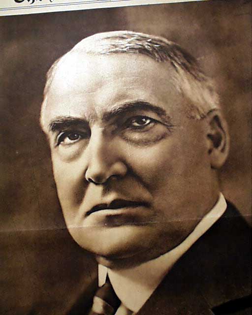 Huge front page photo of Warren Harding... - RareNewspapers.com