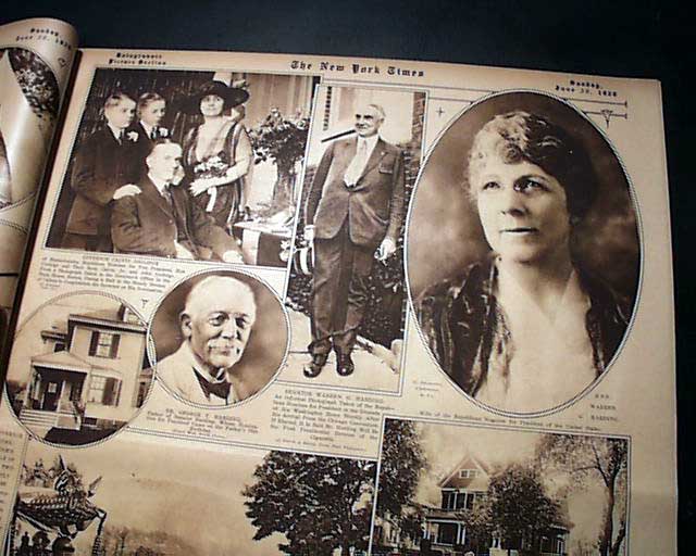 Huge front page photo of Warren Harding... - RareNewspapers.com