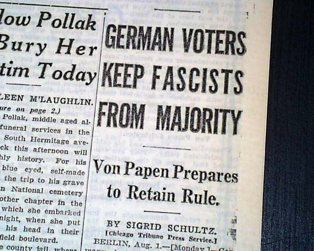 German federal election... Nazi Party gains... - RareNewspapers.com