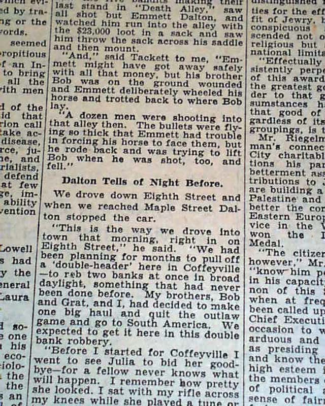 Emmett Dalton visits Coffeyville, Kansas.... - RareNewspapers.com
