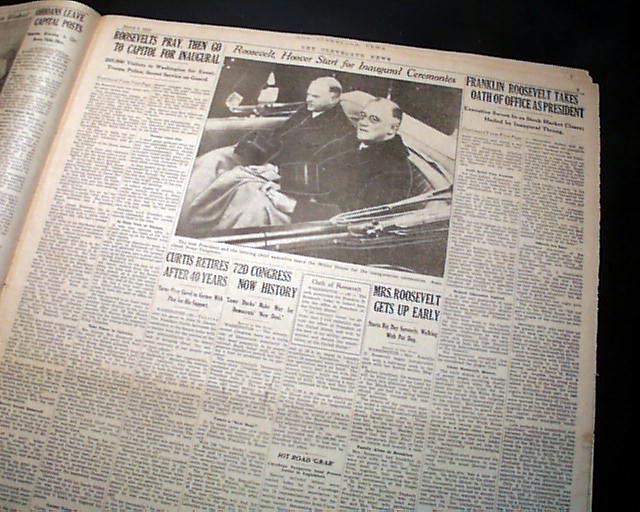 Great on Roosevelt's first inauguration, with his famous quote ...