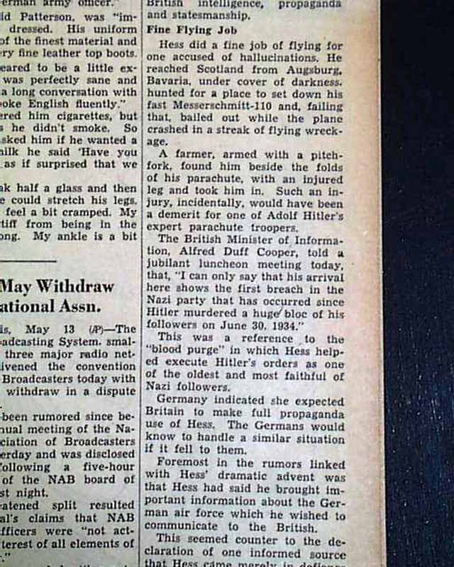 Rudolph Hess in 1941... - RareNewspapers.com