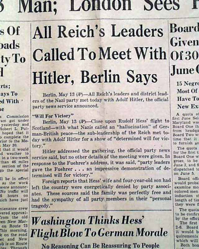 Rudolph Hess in 1941... - RareNewspapers.com