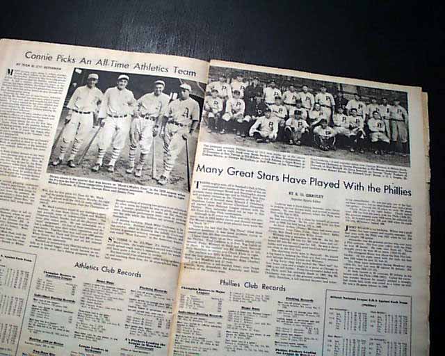 1950 Phillies & Athletics baseball.... - RareNewspapers.com