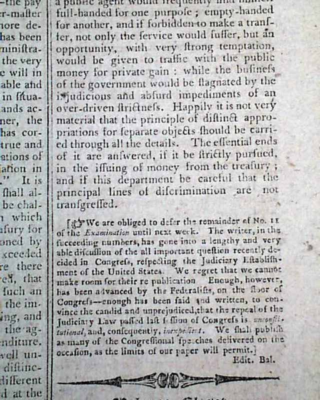 Alexander Hamilton examines Jefferson's address to Congress ...