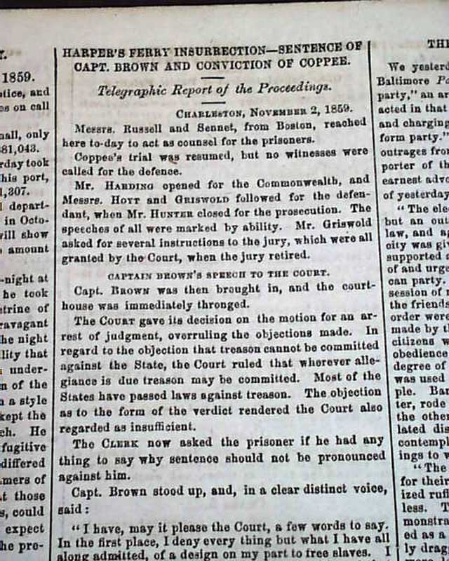 John Brown's lengthy statement at his trial... - RareNewspapers.com