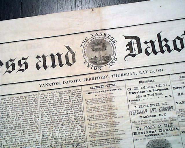 Rare title from the Dakota Territory... - RareNewspapers.com