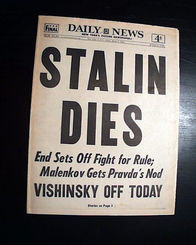Dramatic "Stalin Dies" issue... - RareNewspapers.com