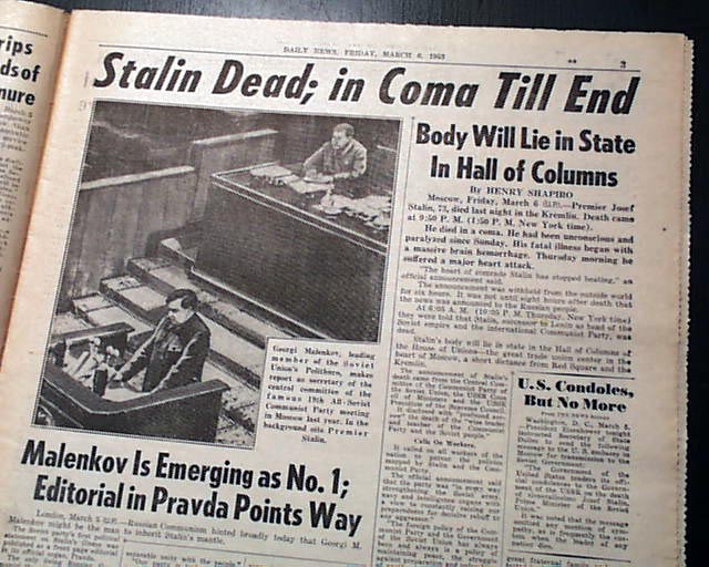 Dramatic "Stalin Dies" issue... - RareNewspapers.com