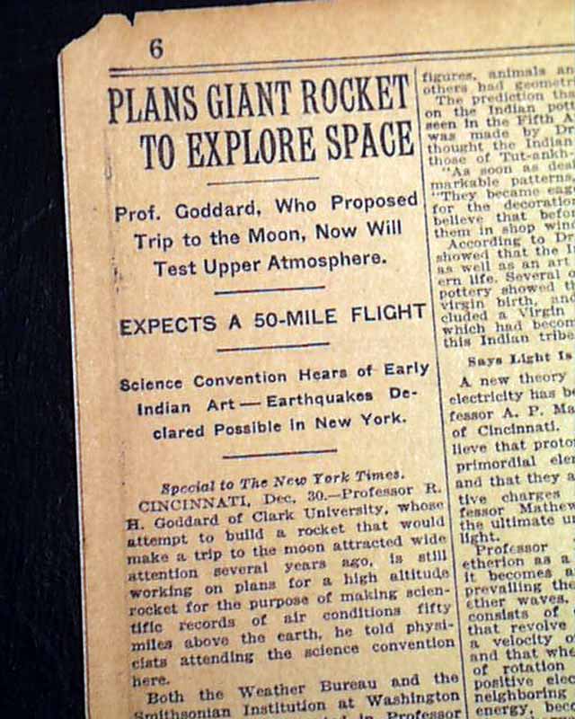 Robert Goddard... early rockets... - RareNewspapers.com