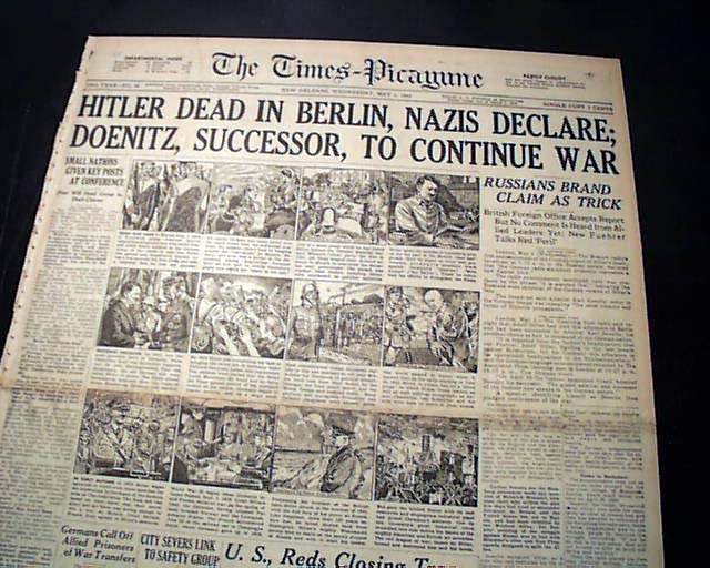 Hitler dead in Berlin, Nazis declare... - RareNewspapers.com