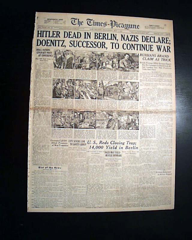Hitler dead in Berlin, Nazis declare... - RareNewspapers.com