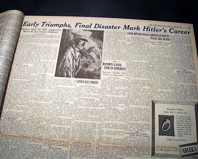 Hitler dead in Berlin, Nazis declare... - RareNewspapers.com