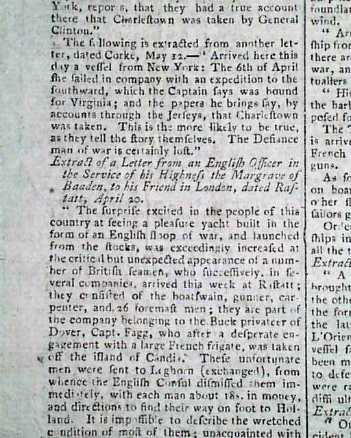 1780 Revolutionary War Era - RareNewspapers.com