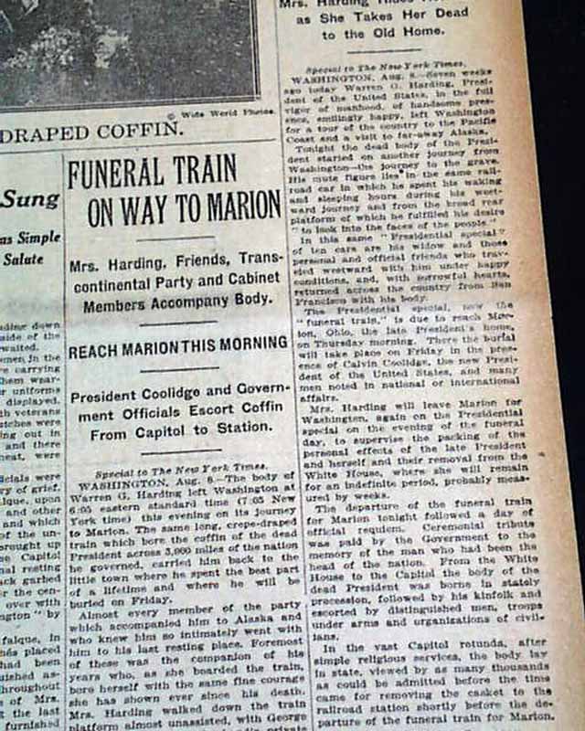 Death of President Harding... - RareNewspapers.com