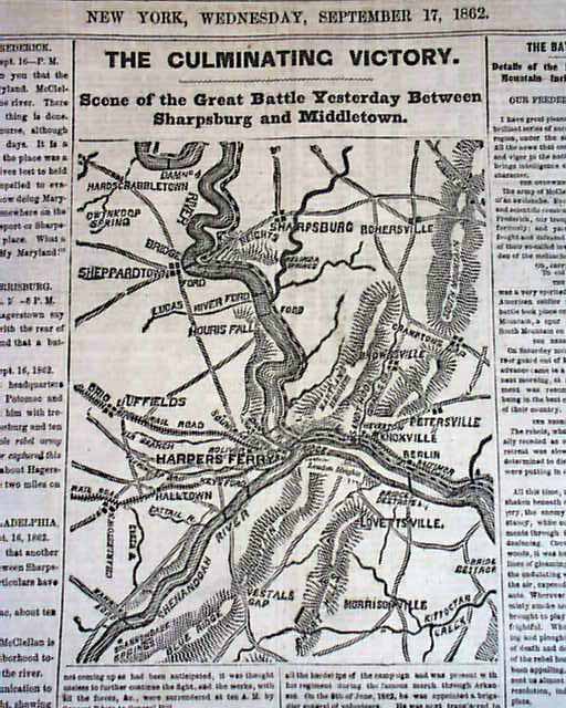 1862 Civil War Map - Sharpsburg MD..... - RareNewspapers.com