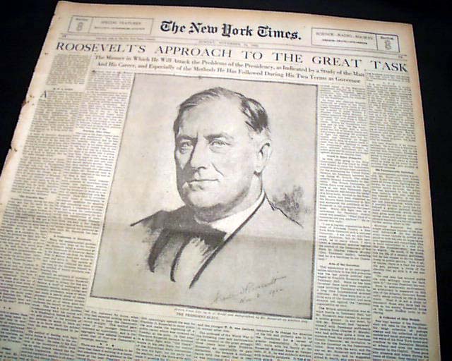FDR's 1st election victory in 1932.... - RareNewspapers.com