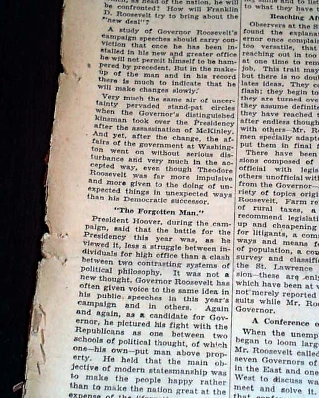 FDR's 1st election victory in 1932.... - RareNewspapers.com