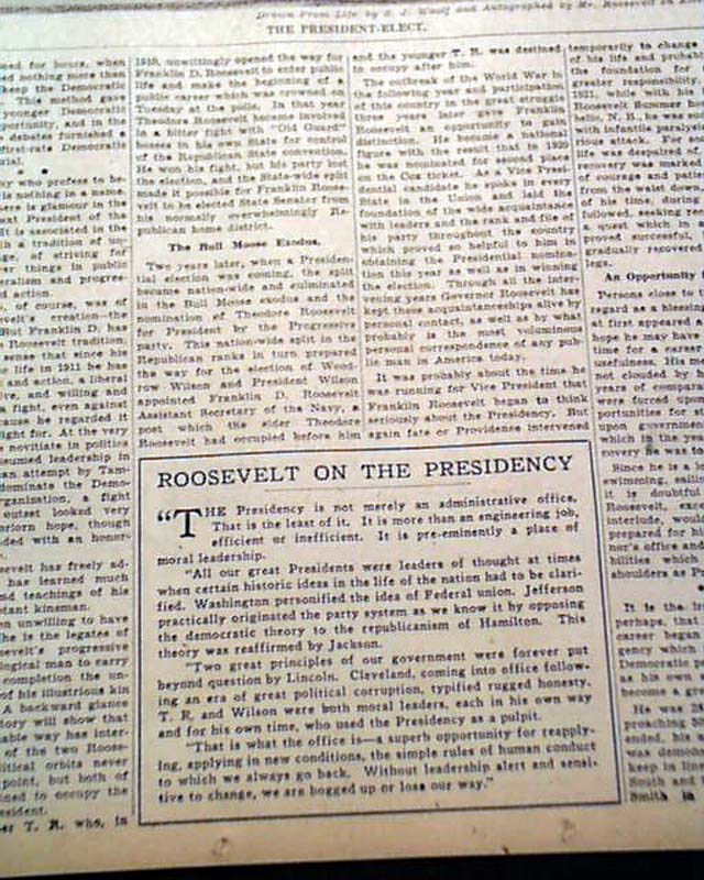 FDR's 1st election victory in 1932.... - RareNewspapers.com
