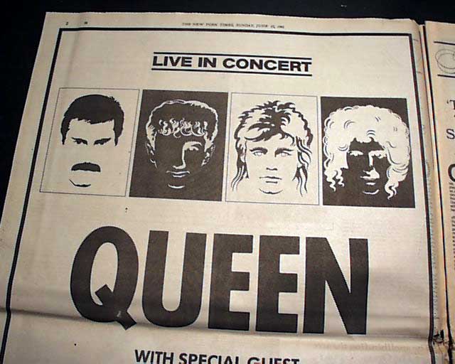 1982 "Queen" rock band MSG Advertisement... - RareNewspapers.com