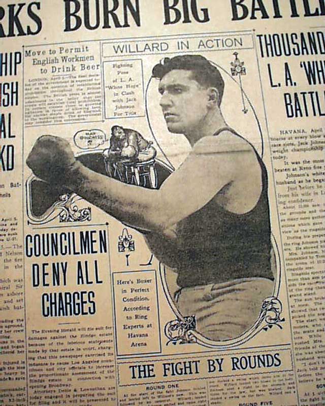 1915 Jess Williard vs. Jack Johnson title fight... - RareNewspapers.com