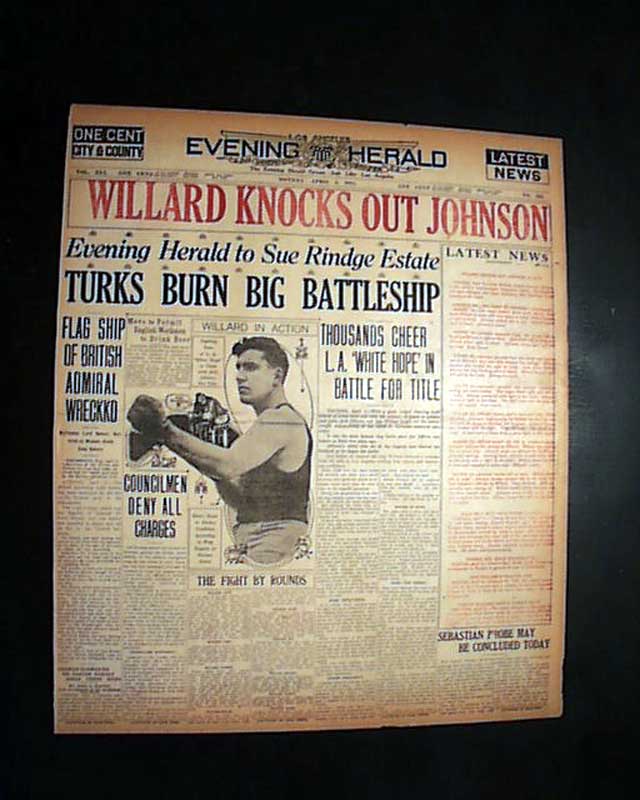 1915 Jess Williard vs. Jack Johnson title fight... - RareNewspapers.com
